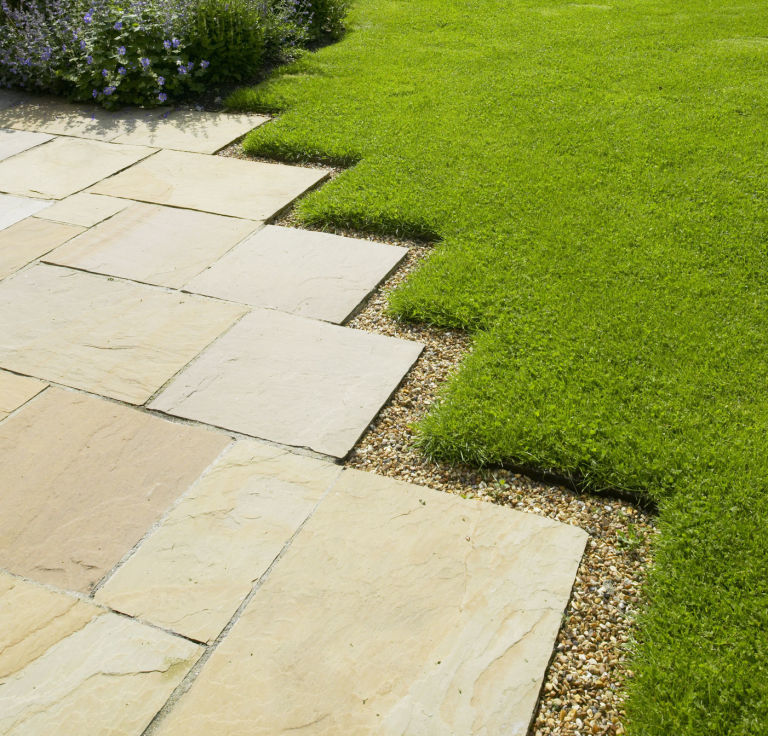 Diagonal paving | Budget landscaping, Small garden design, Small garden ...